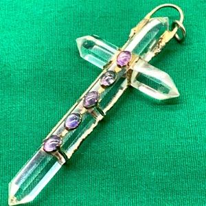 Hand Crafted | Jewelry | Rare Handmade Natural Quartz Crystal Cross ...